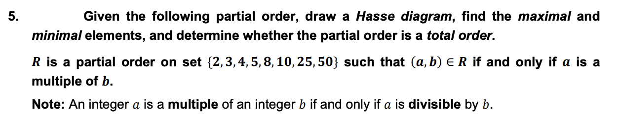 Solved Given the following partial order, draw a Hasse | Chegg.com Solved Given the following partial order, draw a Hasse | Chegg.com