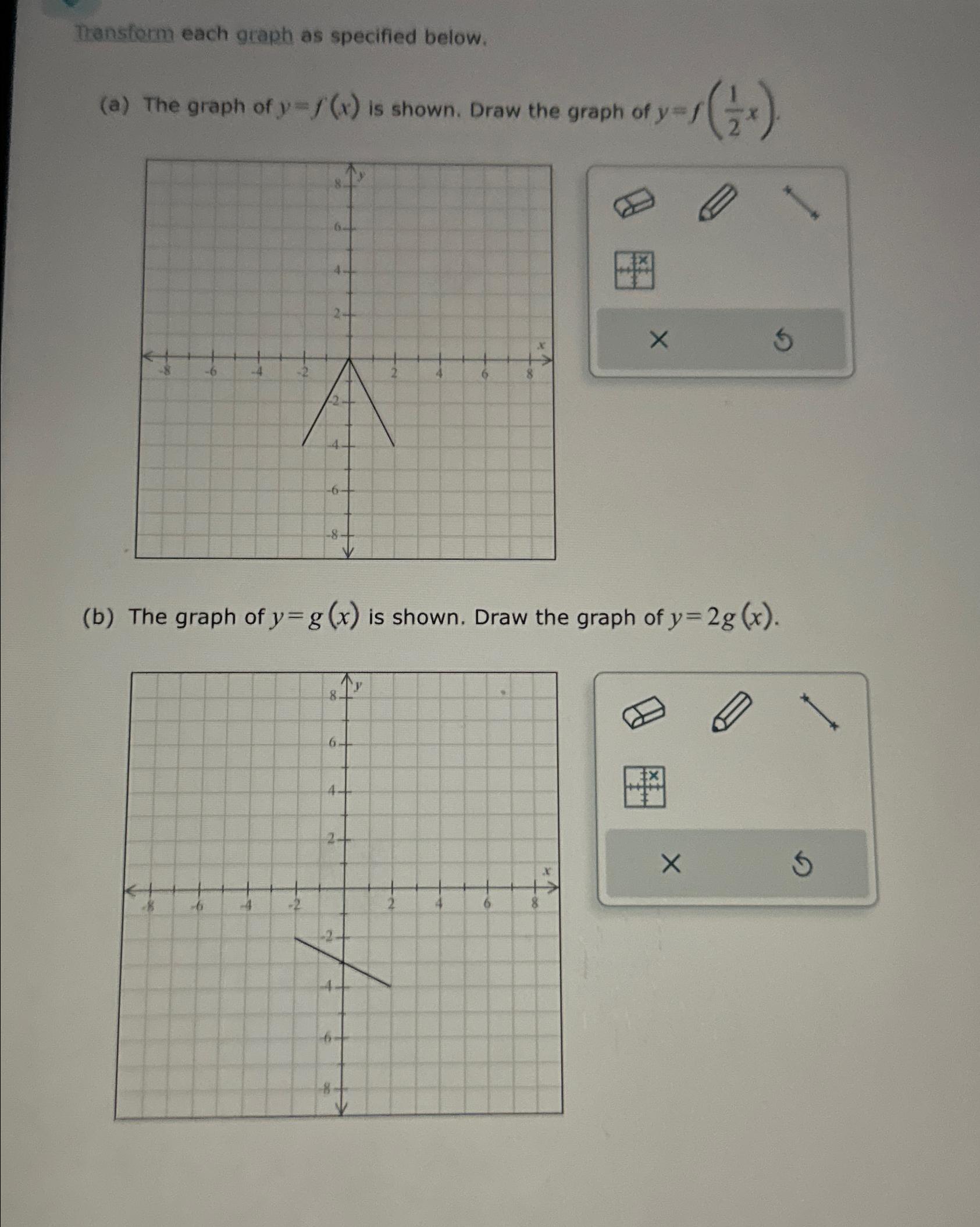 Solved Transform each graph as specified below.(a) ﻿The | Chegg.com