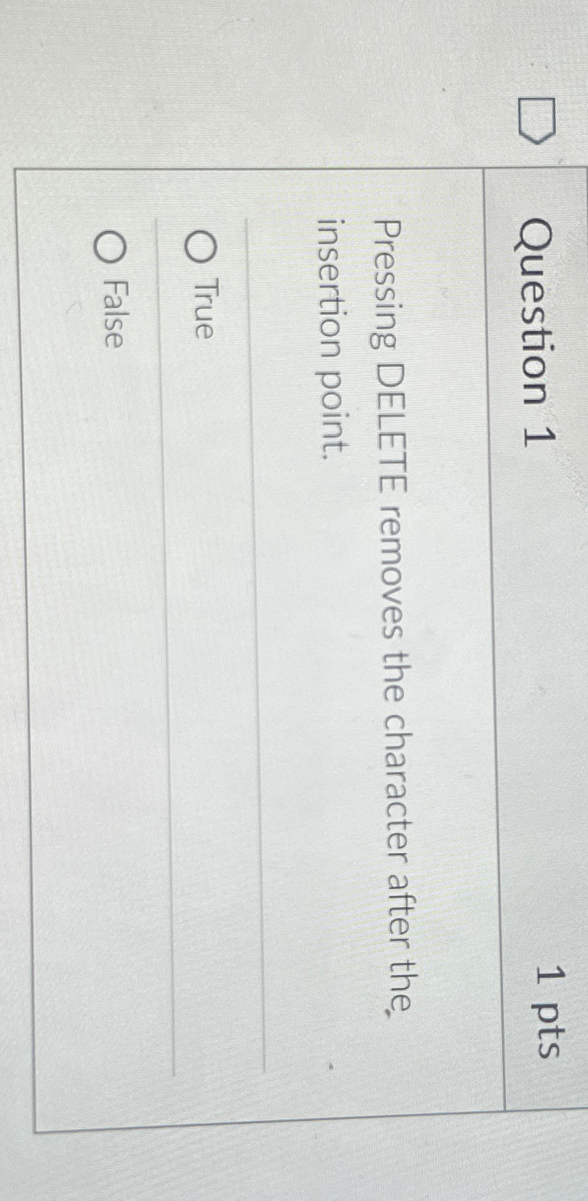 Solved Question 11ptsPressing DELETE removes the character | Chegg.com