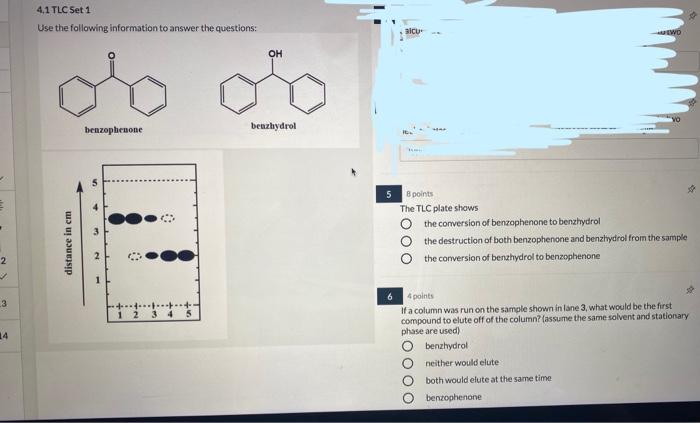 Solved 4.1 TLC Set 1 Use the following information to answer | Chegg.com