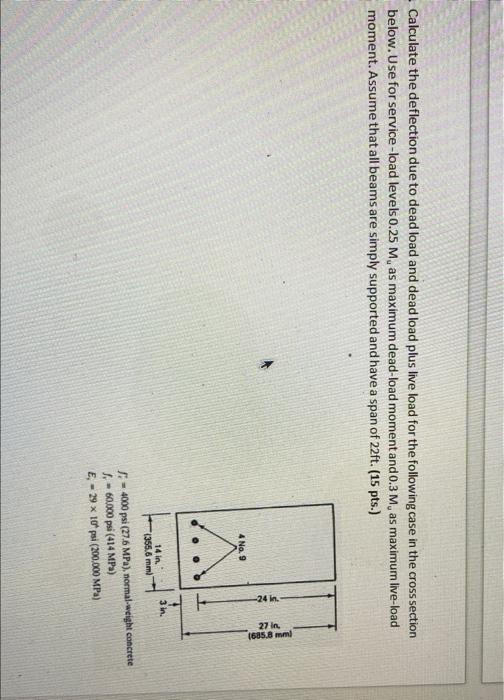 Solved - Calculate the deflection due to dead load and dead | Chegg.com