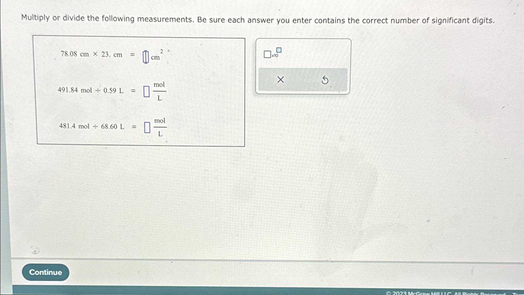 Solved Multiply or divide the following measurements. Be | Chegg.com