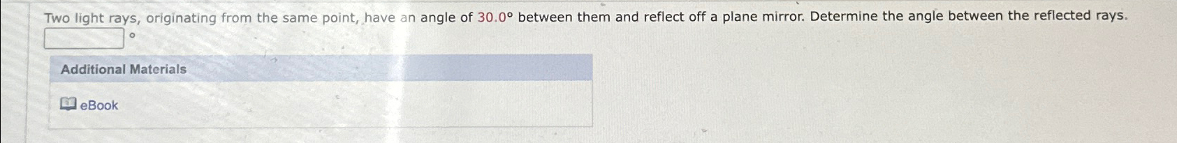 Solved Two light rays, originating from the same point, have | Chegg.com