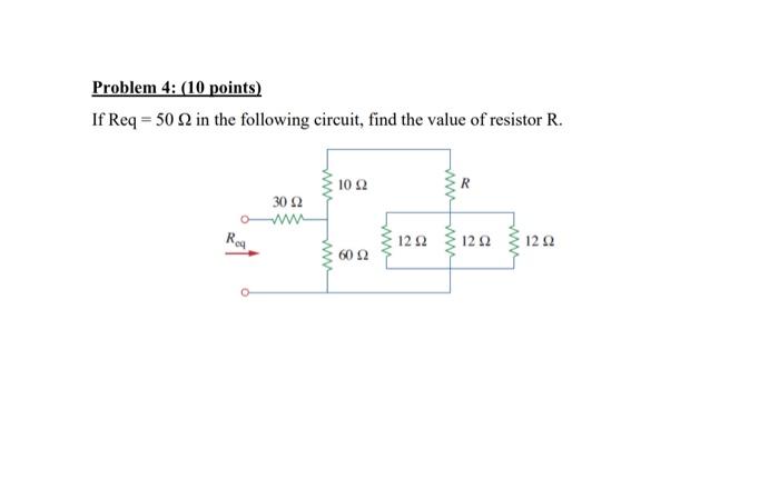 Solved If Req =50Ω in the following circuit, find the value | Chegg.com