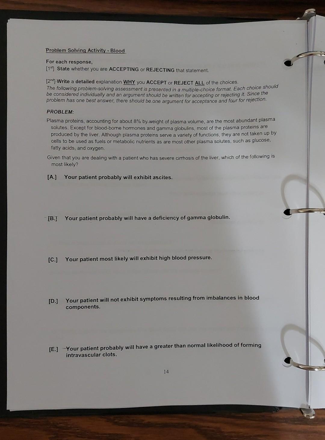 Solved Anatomy and physiology 2 the blood system problem | Chegg.com