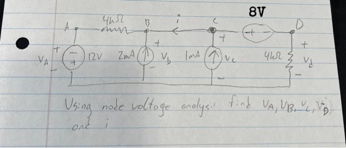 Solved Using node voltage analys: find VA,VB,VC,VB one | Chegg.com Solved Using node voltage analys: find VA,VB,VC,VB one | Chegg.com