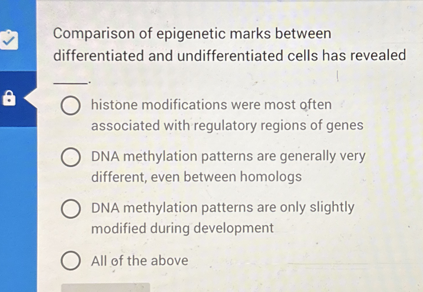 Solved Comparison of epigenetic marks between differentiated | Chegg.com