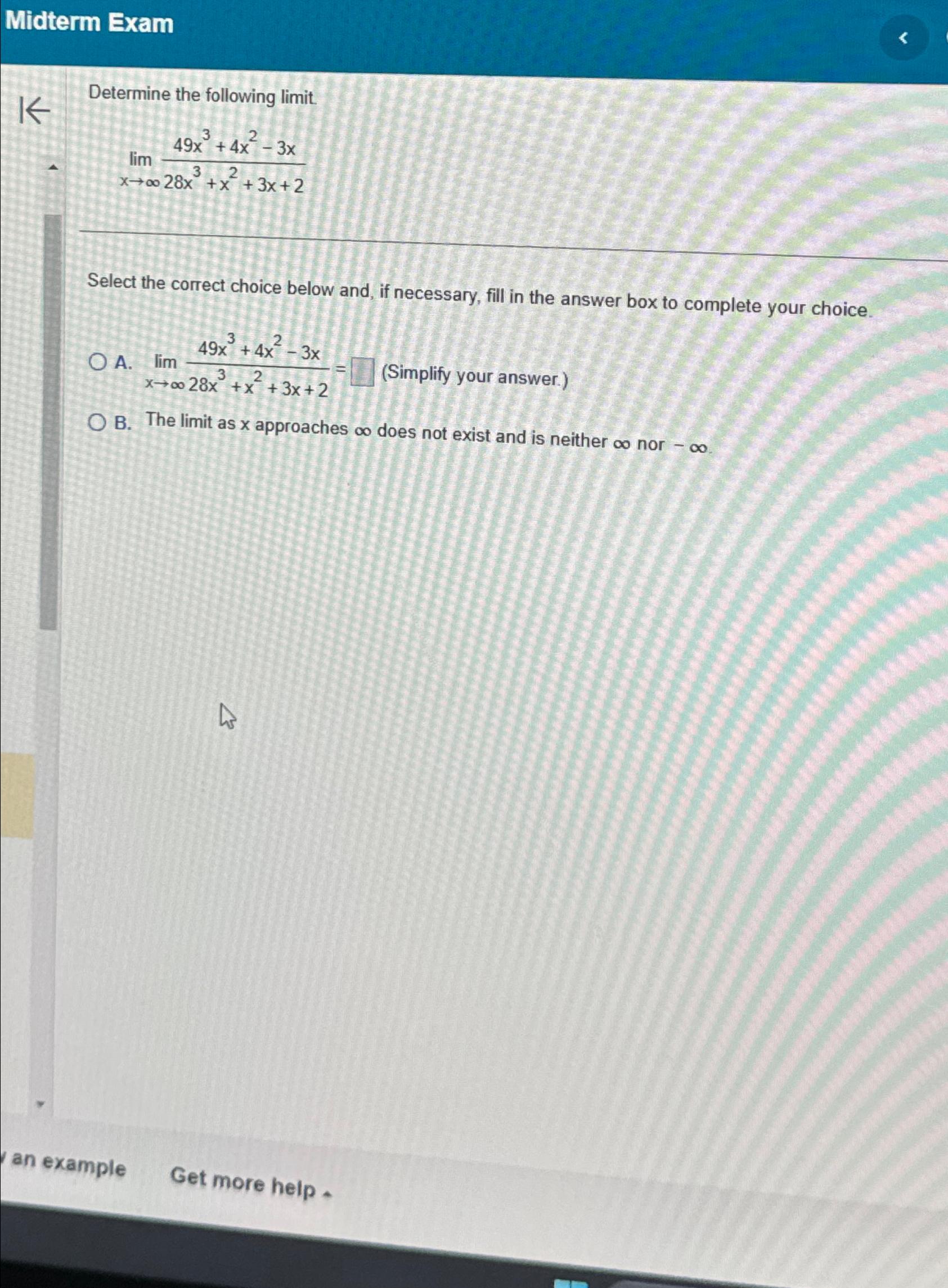 Solved Midterm ExamDetermine the following | Chegg.com