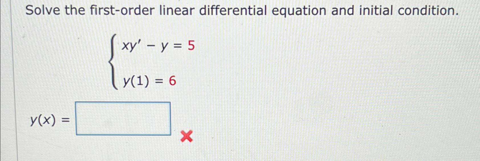 Solved Solve the first-order linear differential equation | Chegg.com