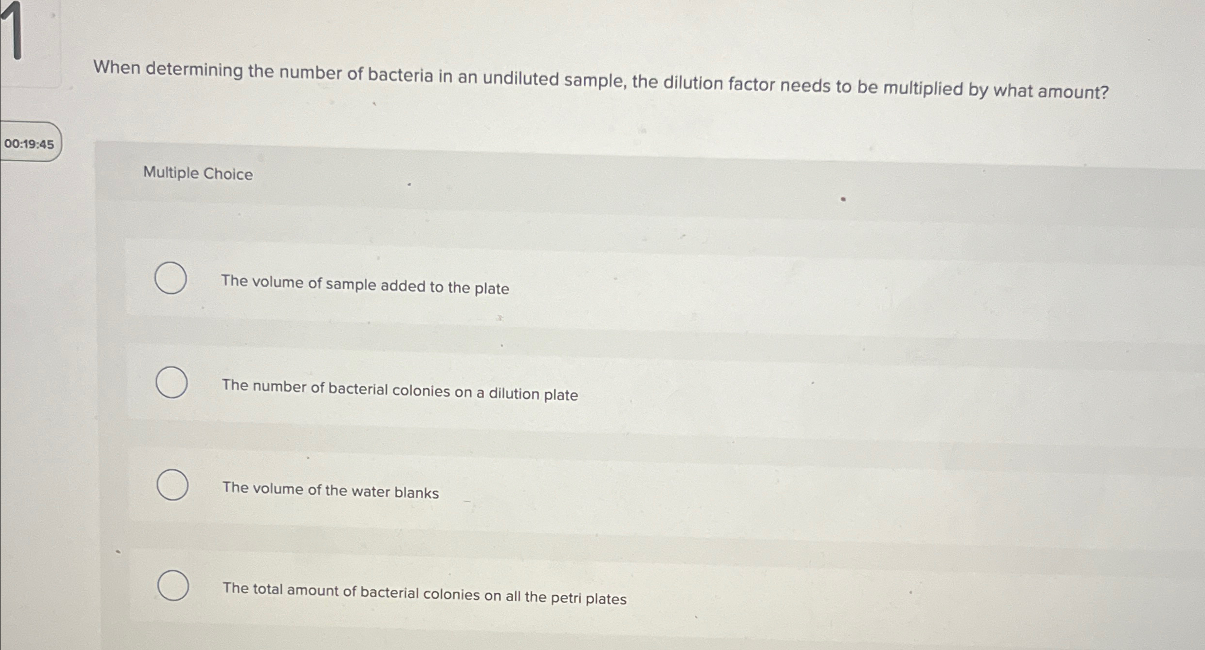 Solved When determining the number of bacteria in an | Chegg.com