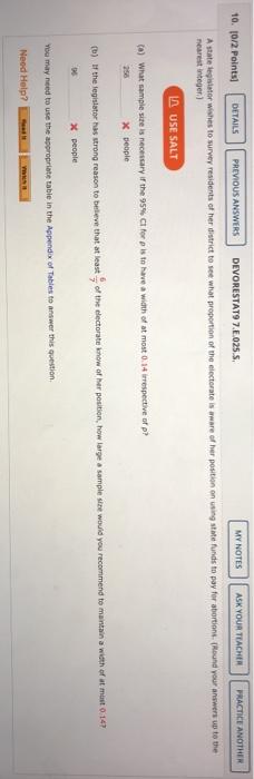 Solved 10. [0/2 points) DETAILS PREVIOUS ANSWERS DEVORESTAT9 | Chegg.com