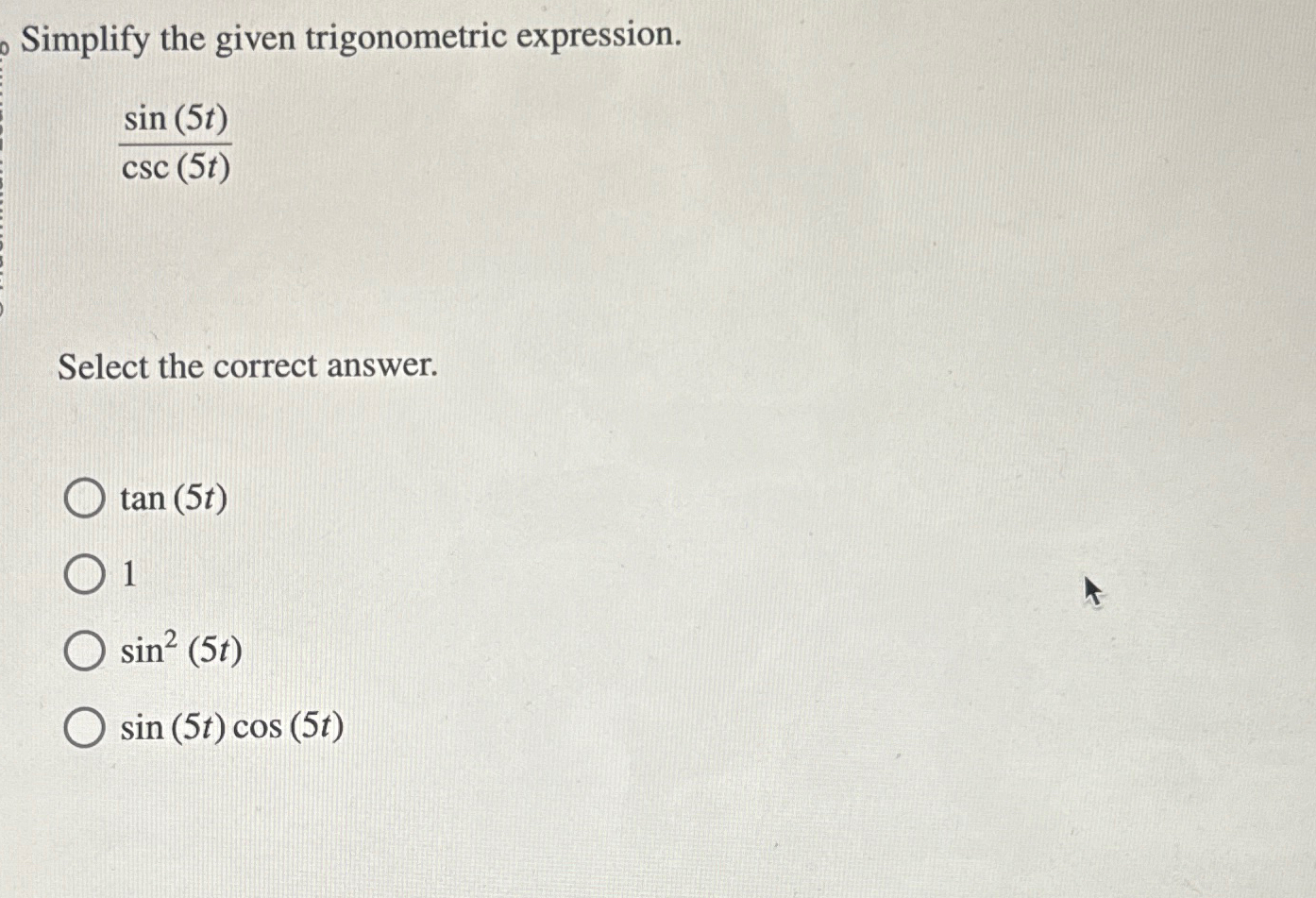 Solved Simplify the given trigonometric | Chegg.com