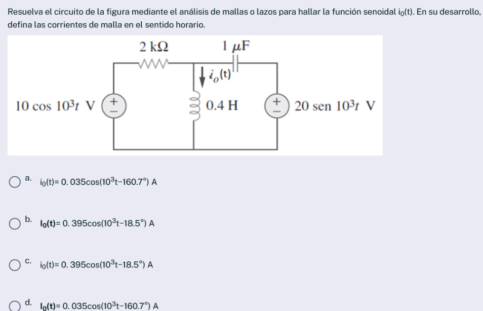 Solved Resuelva el circuito de la figura mediante el | Chegg.com