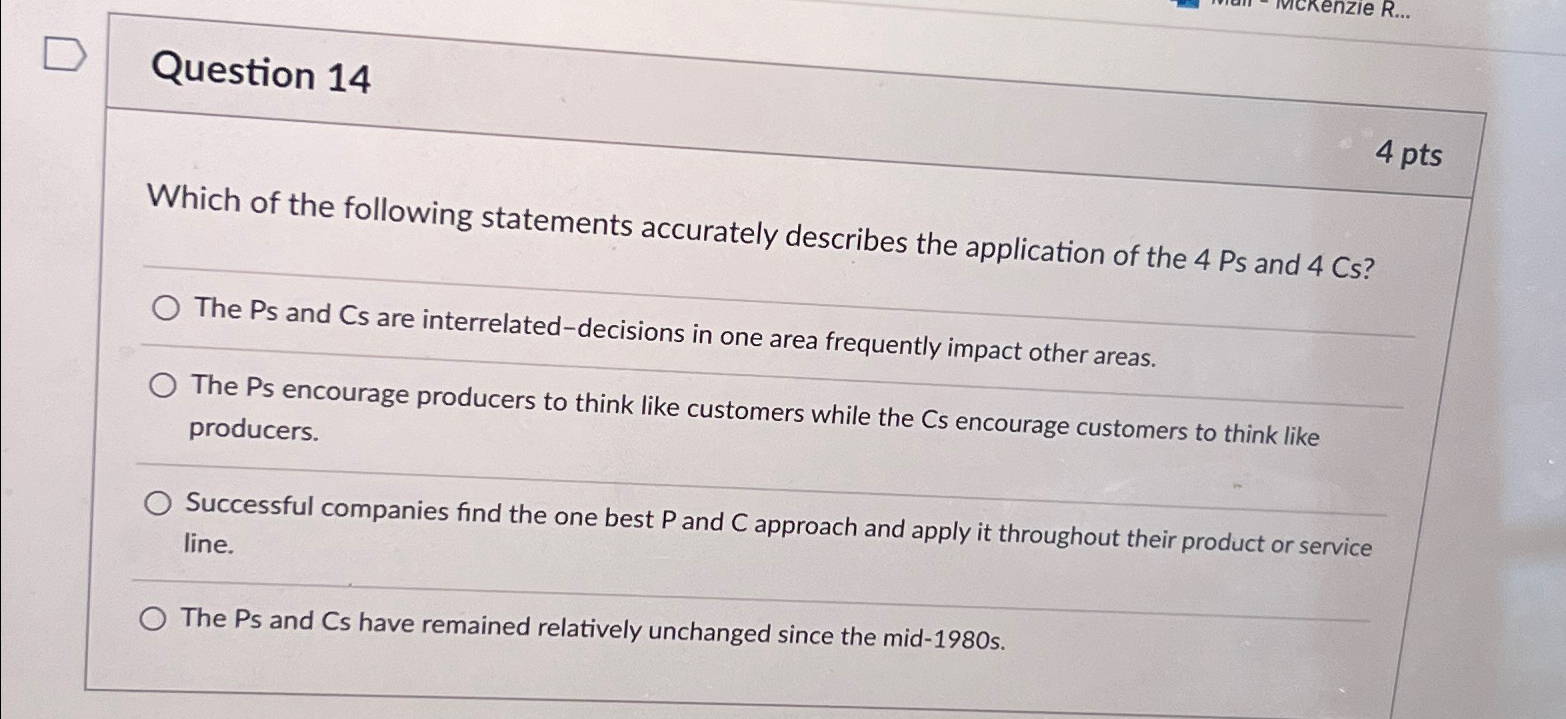 Solved Question 144 ﻿ptsWhich of the following statements | Chegg.com