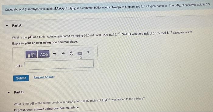 Solved Cacodylic acid (dimethylarsinic acid, HAsO2(CH3)2 ) | Chegg.com