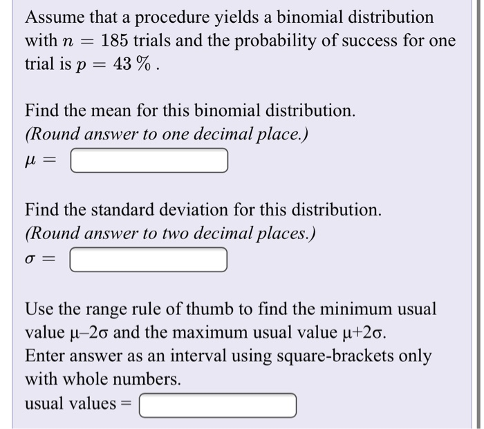 Solved Assume that a procedure yields a binomial | Chegg.com