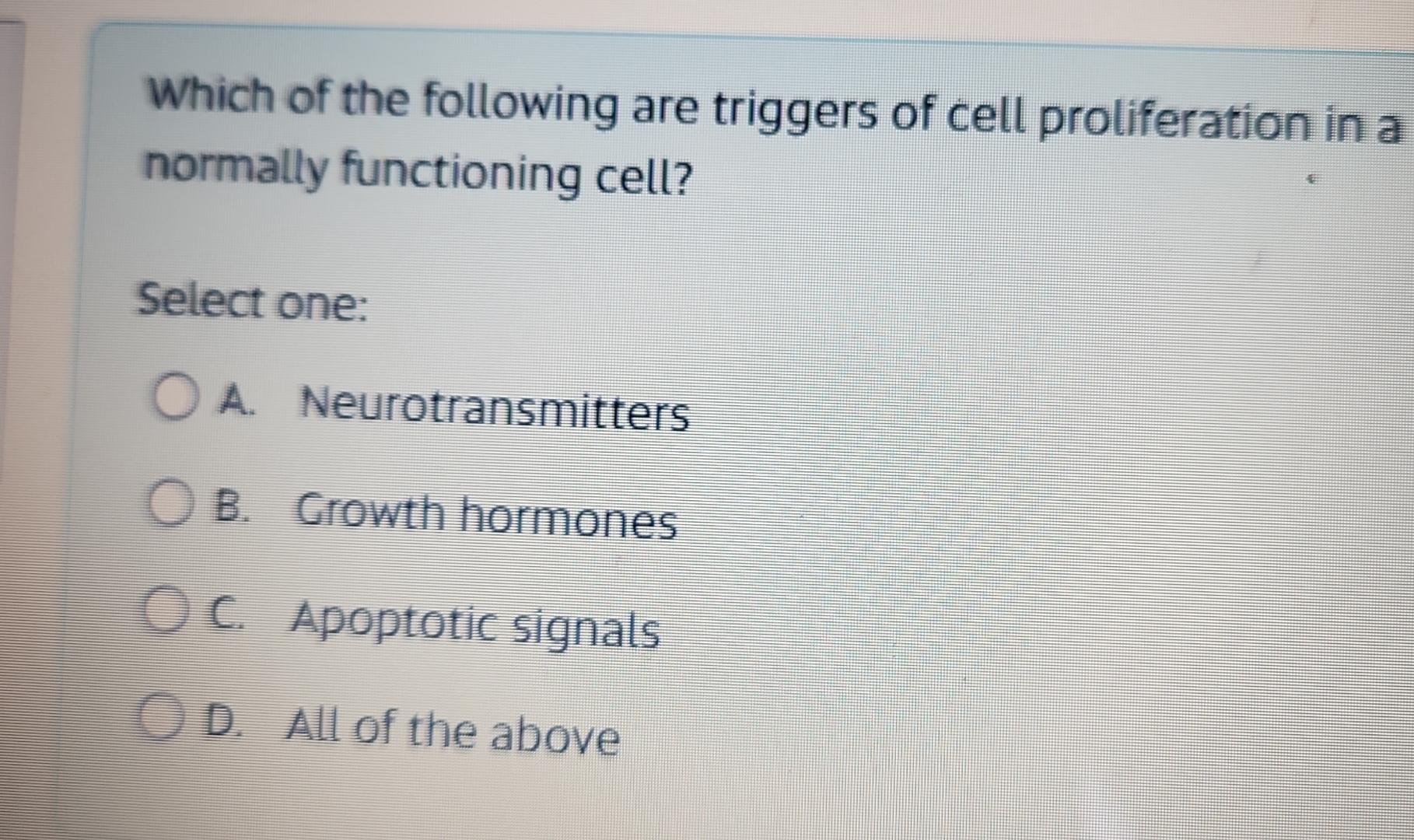 Solved Which of the following are triggers of cell | Chegg.com