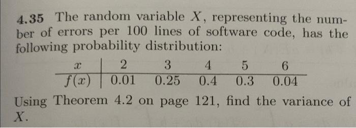 Solved 4.53 Referring to Exercise 4.35 on page 127, find the | Chegg.com