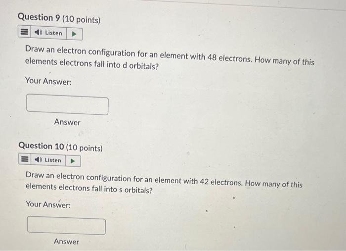 Solved Draw an electron configuration for an element with 48 | Chegg.com