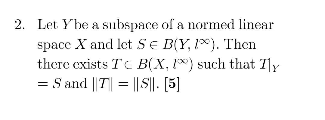 Solved Let Y ﻿be a subspace of a normed linearspace x ﻿and | Chegg.com