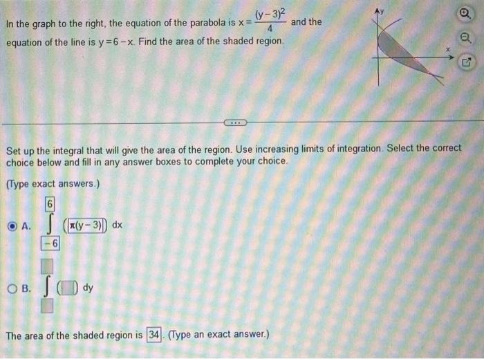 Solved In the graph to the right, the equation of the | Chegg.com