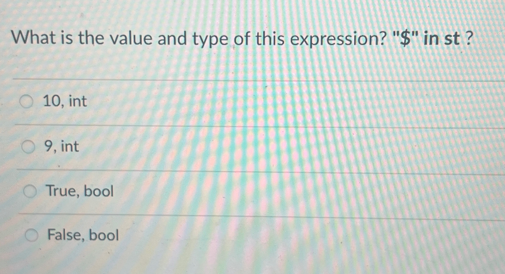 Solved What is the value and type of this expression? "$" | Chegg.com