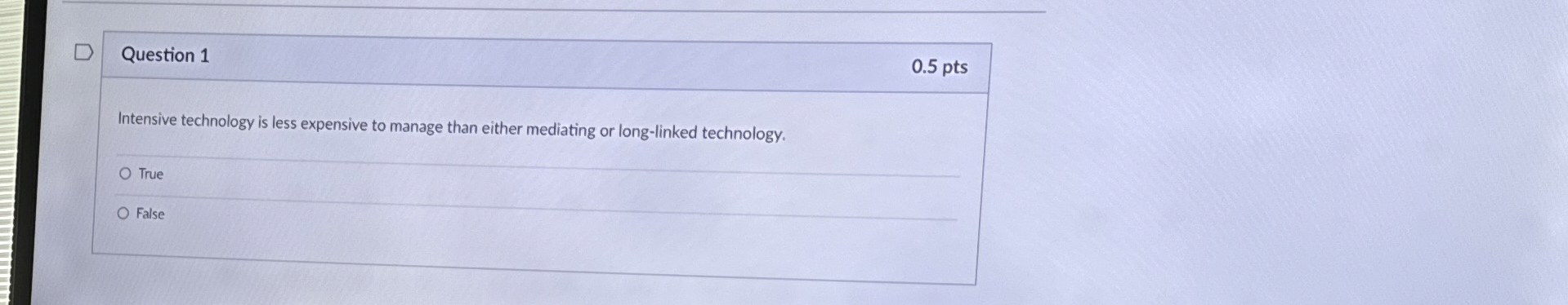 Solved Question 10.5 ﻿ptsIntensive technology is less | Chegg.com