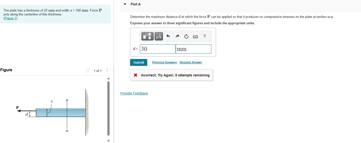 Solved Part A The plate has a thickness of 20 ﻿mm and width | Chegg.com