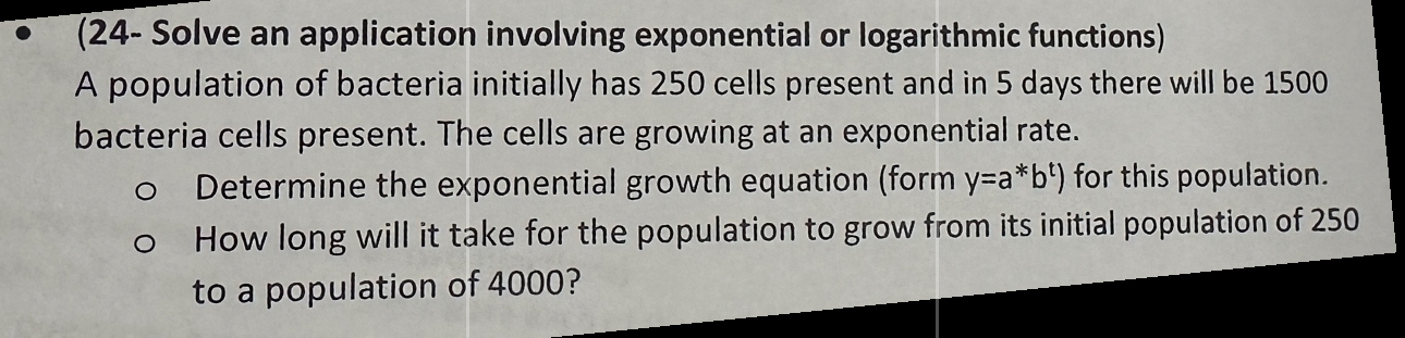 Solved (24- ﻿Solve an application involving exponential or | Chegg.com