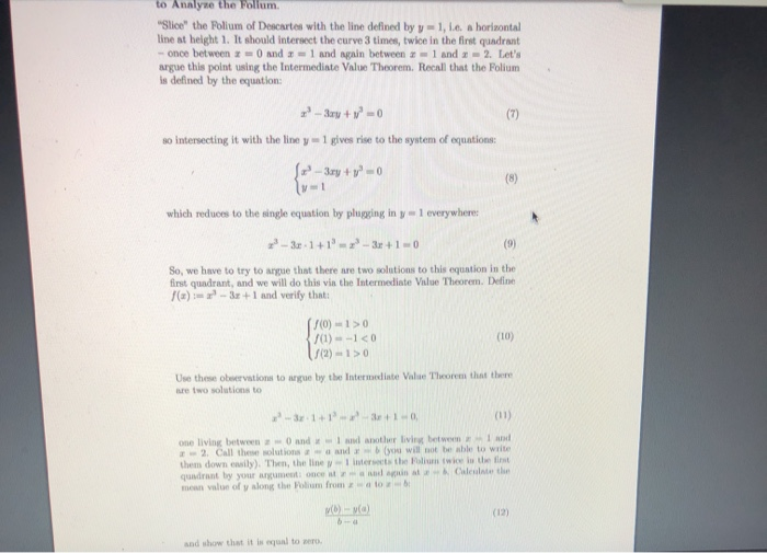 Solved to Analyze the Pollum Slice" the Pollum of Descartes | Chegg.com