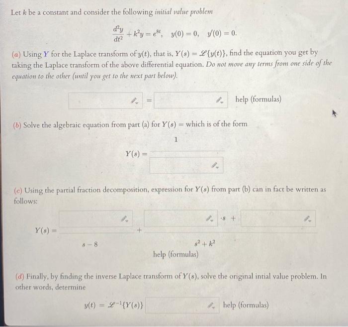 Solved Let k be a constant and consider the following | Chegg.com