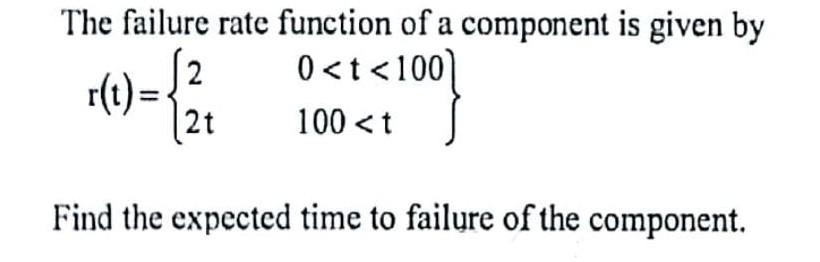 Solved The failure rate function of a component is given by | Chegg.com