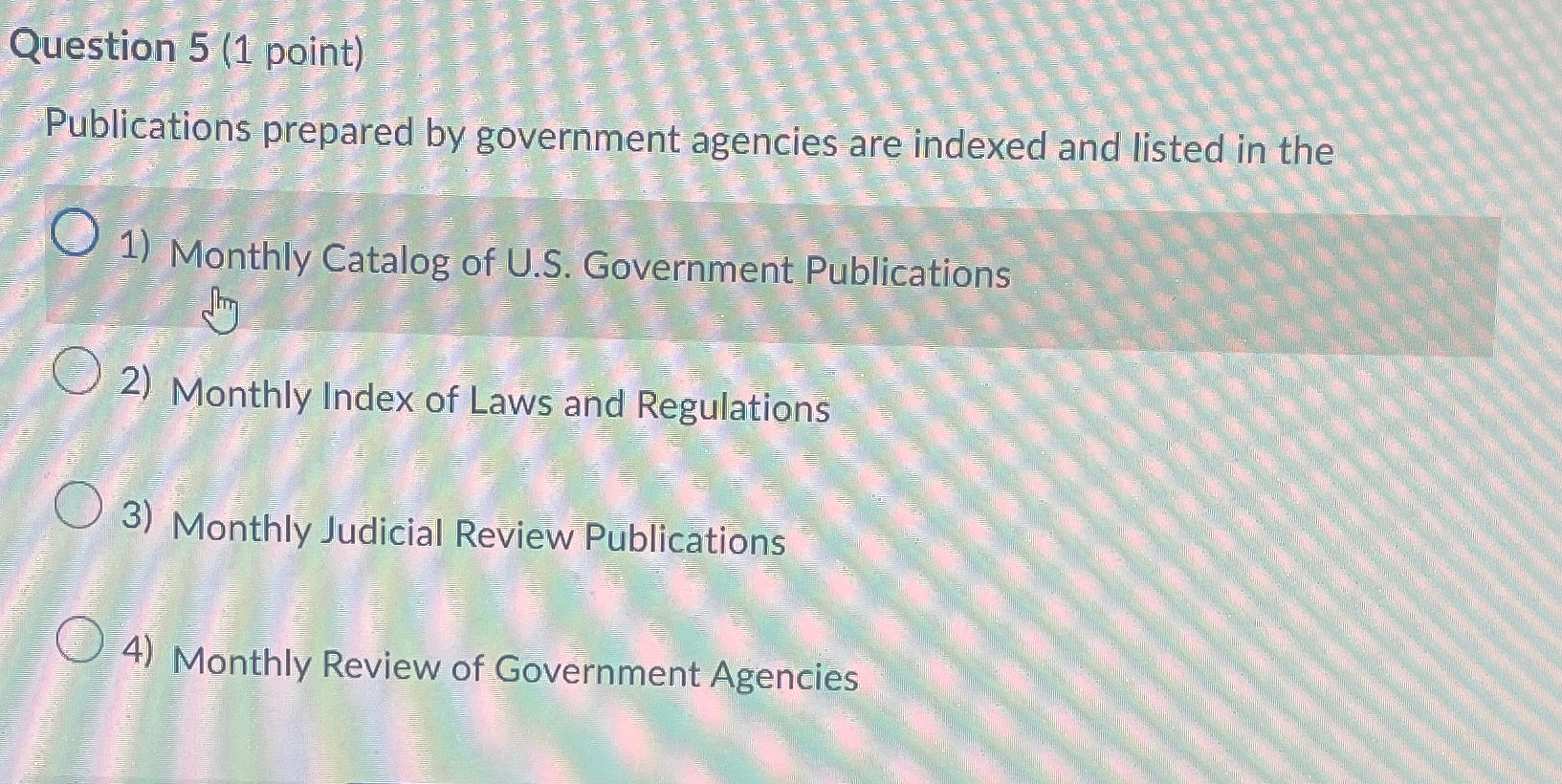 Solved Question 5 (1 ﻿point)Publications prepared by | Chegg.com