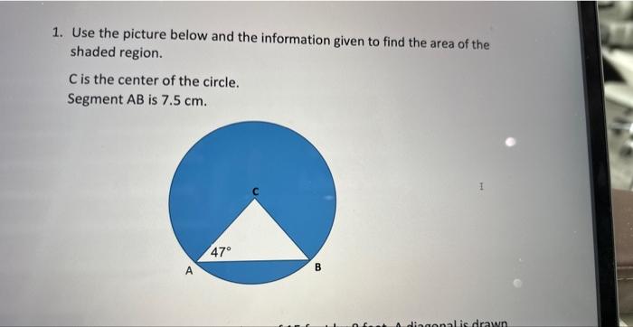 Solved 1. Use the picture below and the information given to | Chegg.com