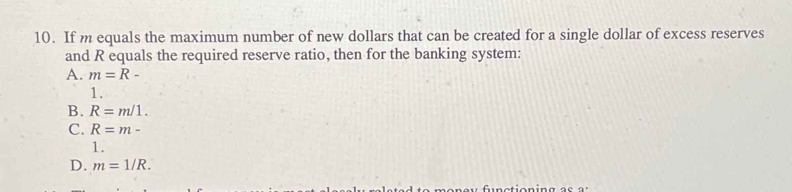 Solved If m ﻿equals the maximum number of new dollars that | Chegg.com