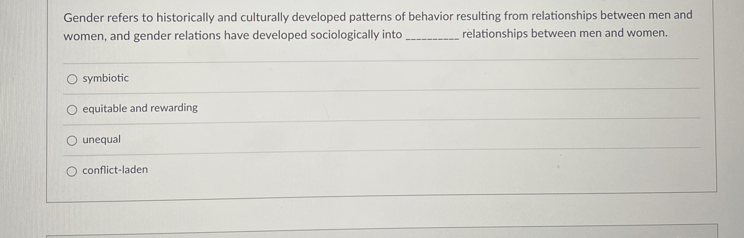 Solved Gender refers to historically and culturally | Chegg.com