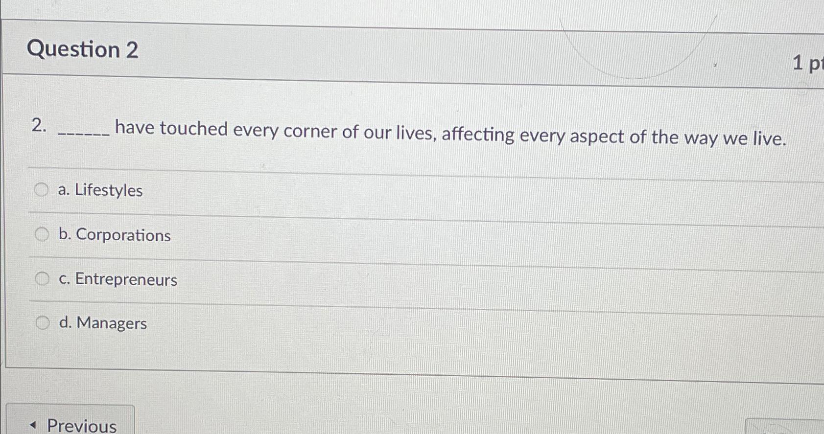 Solved Question 22. ﻿have touched every corner of our lives, | Chegg.com