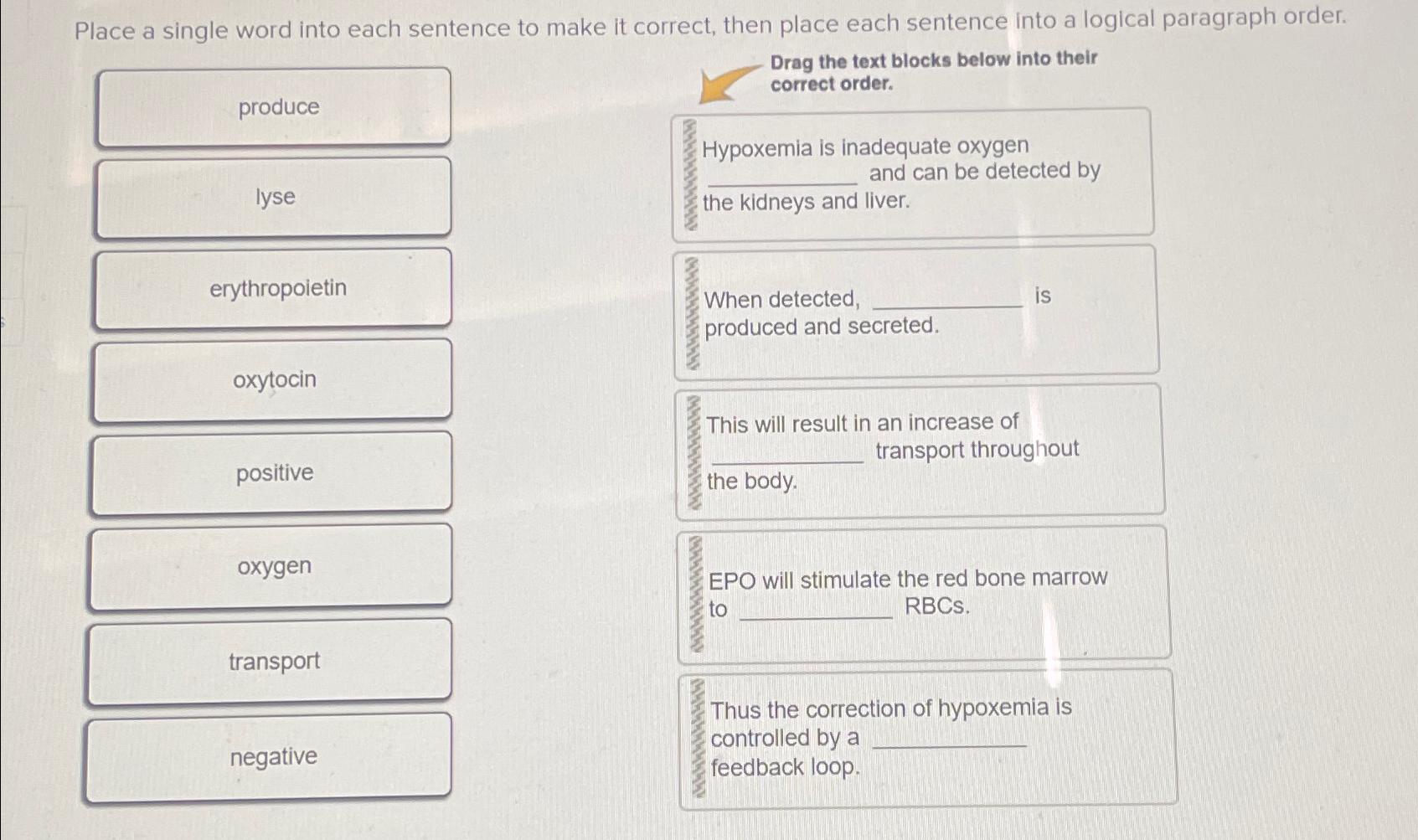 Solved Place a single word into each sentence to make it | Chegg.com