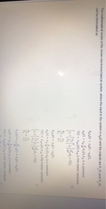 Solved Consider the armature-controlled de servomotor system | Chegg.com