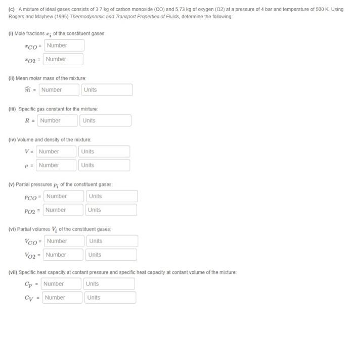 Solved (a) In an iteal gas mixture, the partial pressure of | Chegg.com