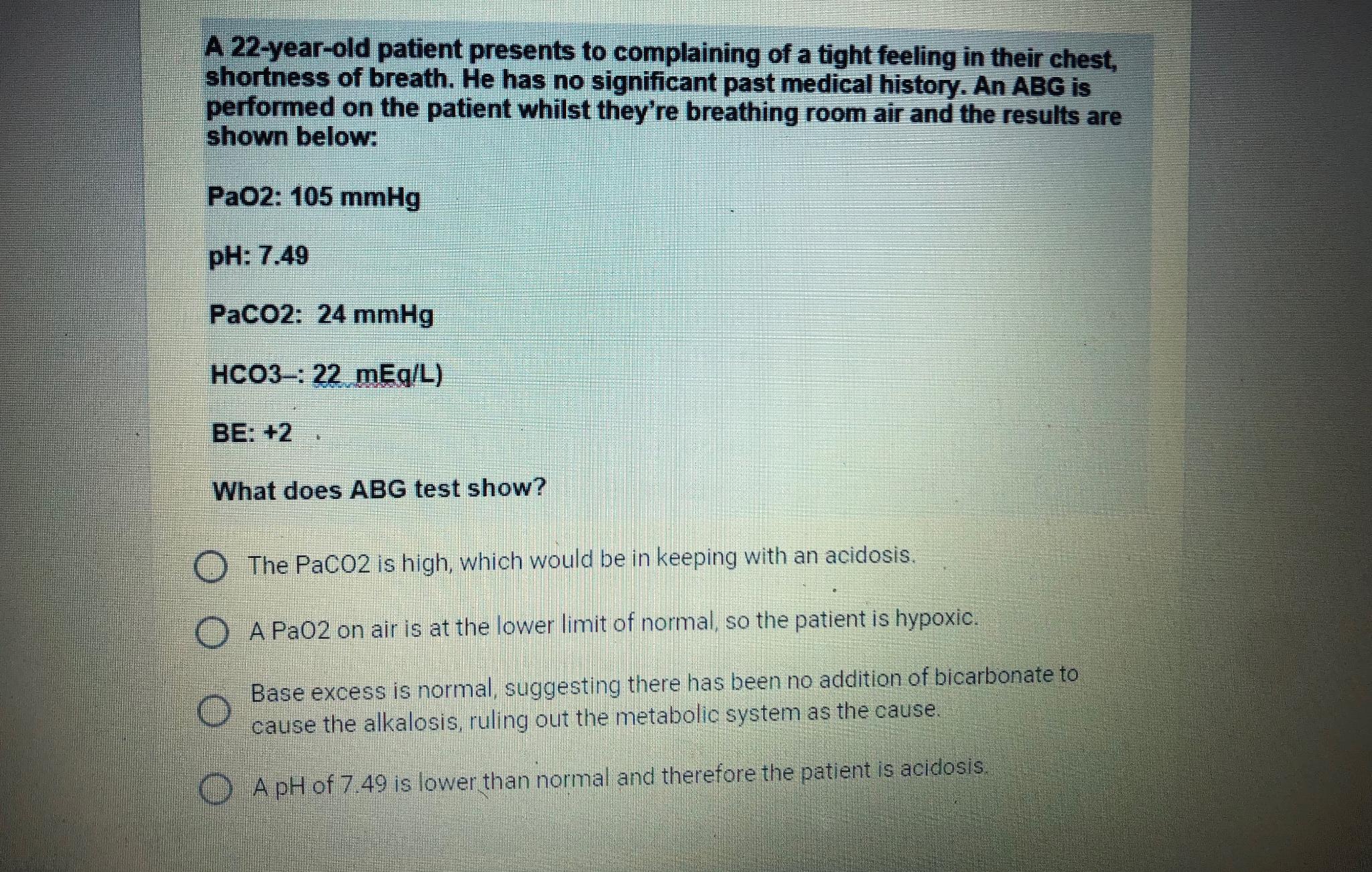 Solved A 22-year-old patient presents to complaining of a | Chegg.com