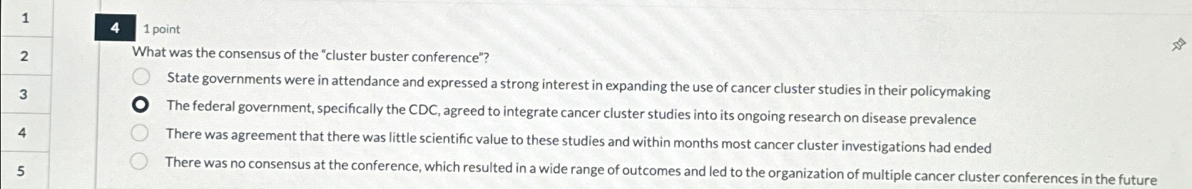 Solved 41 ﻿pointWhat was the consensus of the "cluster | Chegg.com
