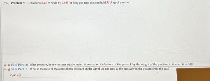 Solved (5\%) Problem 5: Consider a 0.43-m-wide by 0.935 | Chegg.com Solved (5\%) Problem 5: Consider a 0.43-m-wide by 0.935 | Chegg.com