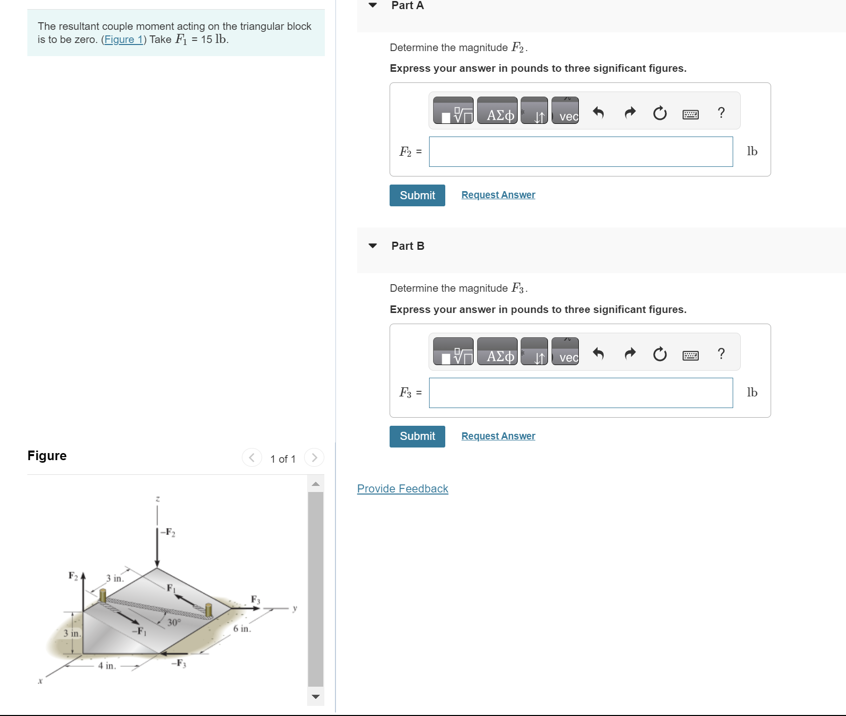 Solved The resultant couple moment acting on the triangular | Chegg.com