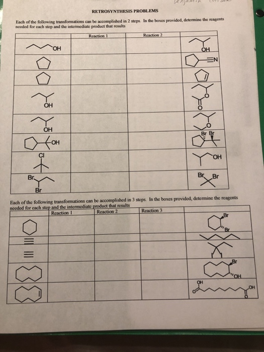 Solved RETROSYNTHESIS PROBLEMES Each of the following | Chegg.com
