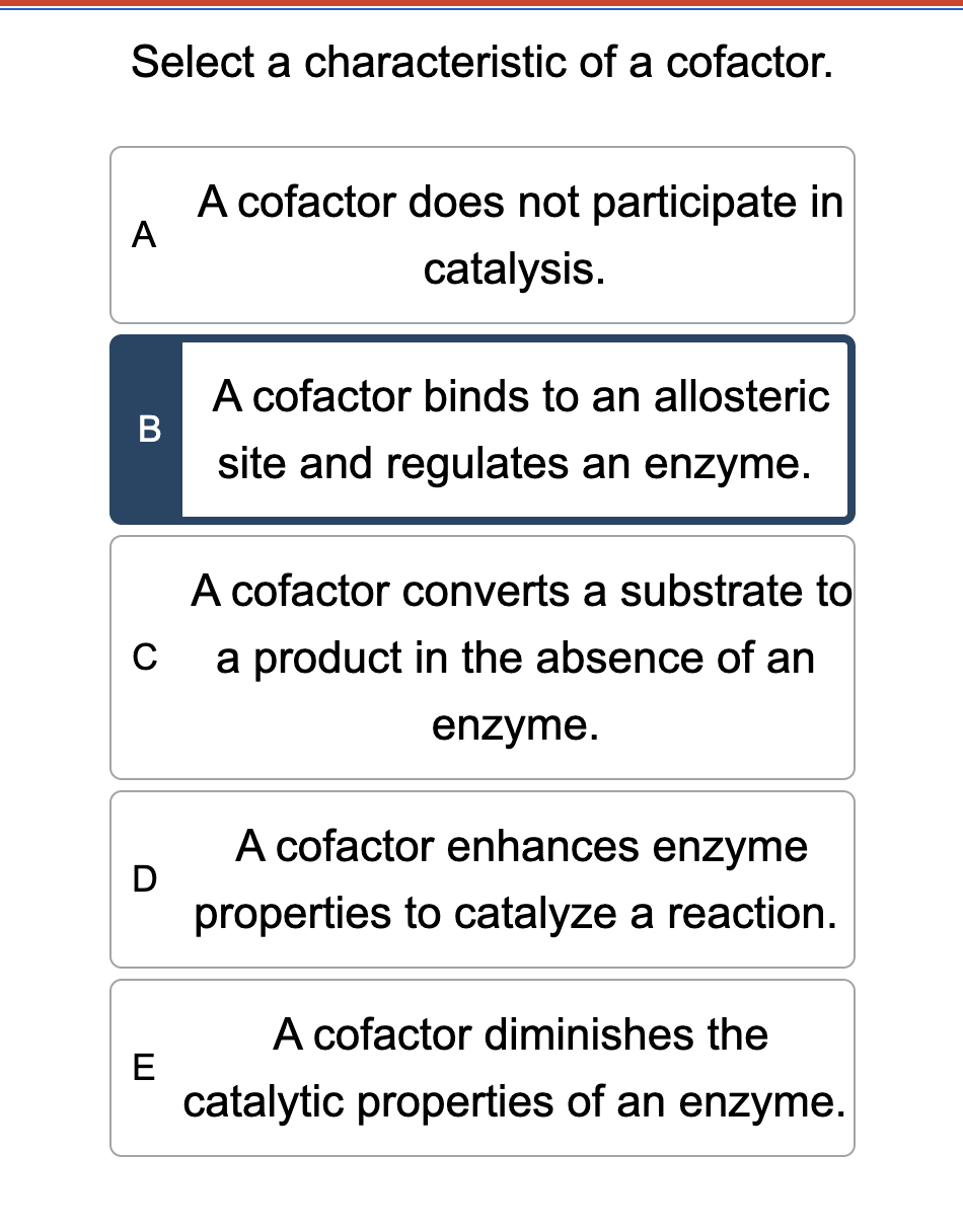 Solved Select A Characteristic Of A Cofactora Cofactor Does 6903