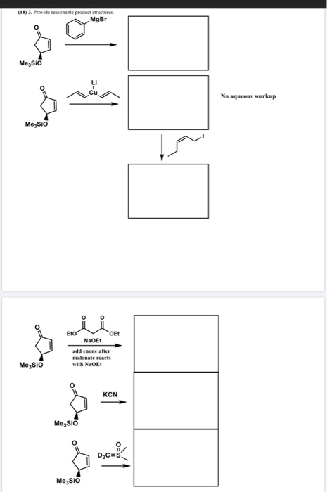 Solved (18) 3. Provide reasonable product structures MgBr | Chegg.com