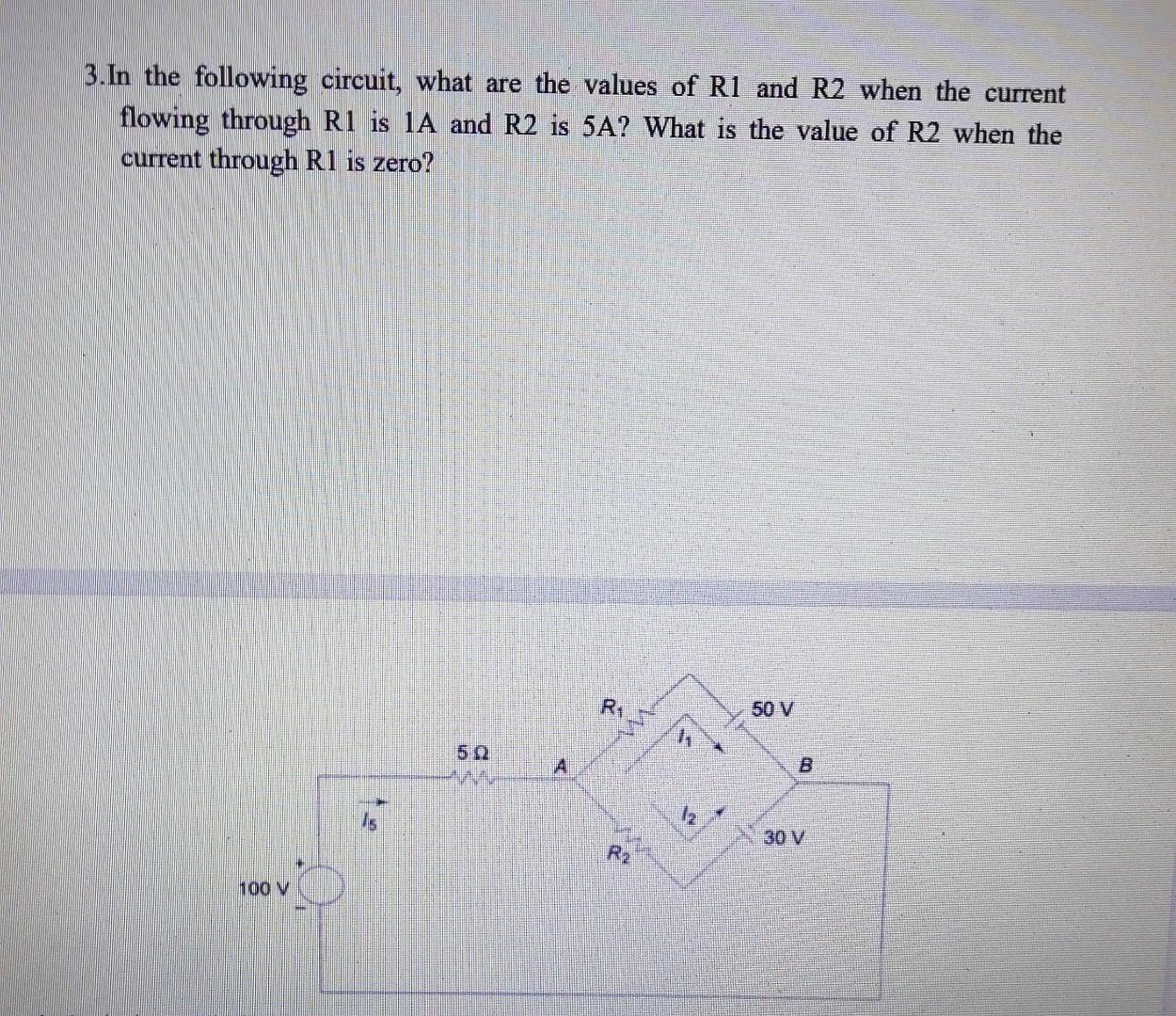 Solved 3.In the following circuit, what are the values of R1 | Chegg.com