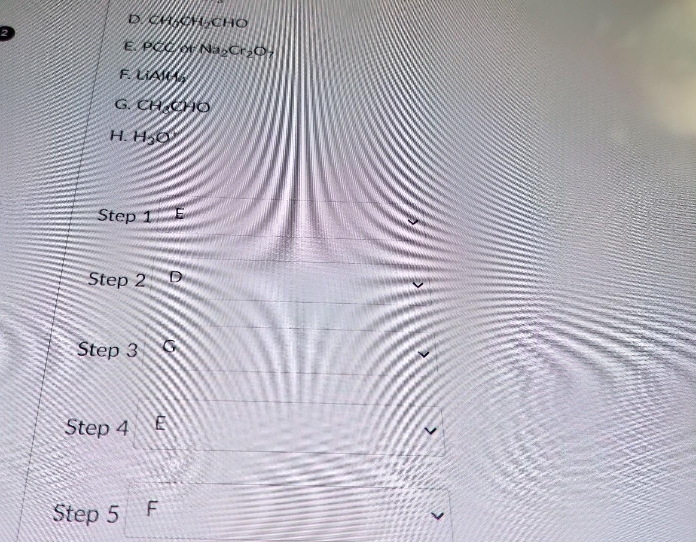 Solved A. H2, Raney Ni B. Mg, ether C. HBr/PBr3 D. CH3CH2CHO | Chegg.com