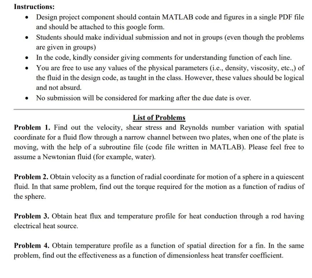 Solved Instructions: • Design project component should | Chegg.com